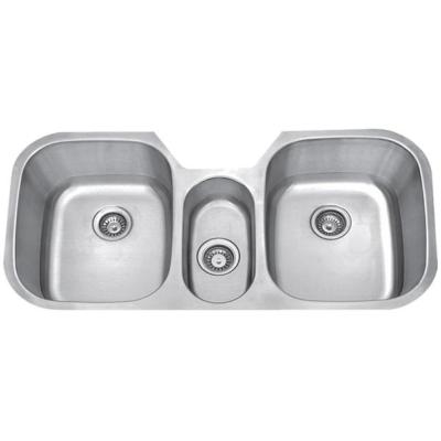 Tarja 3 Tinas Submontar 42" 108cm Eclipse 598 Acero Inoxidable Querétaro Cancún Cabos Tulum Ixtapa