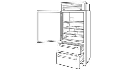 Refrigerador Pro Bottom Mount Puerta Cristal 90cm Subzero PRO3650G/LH ...